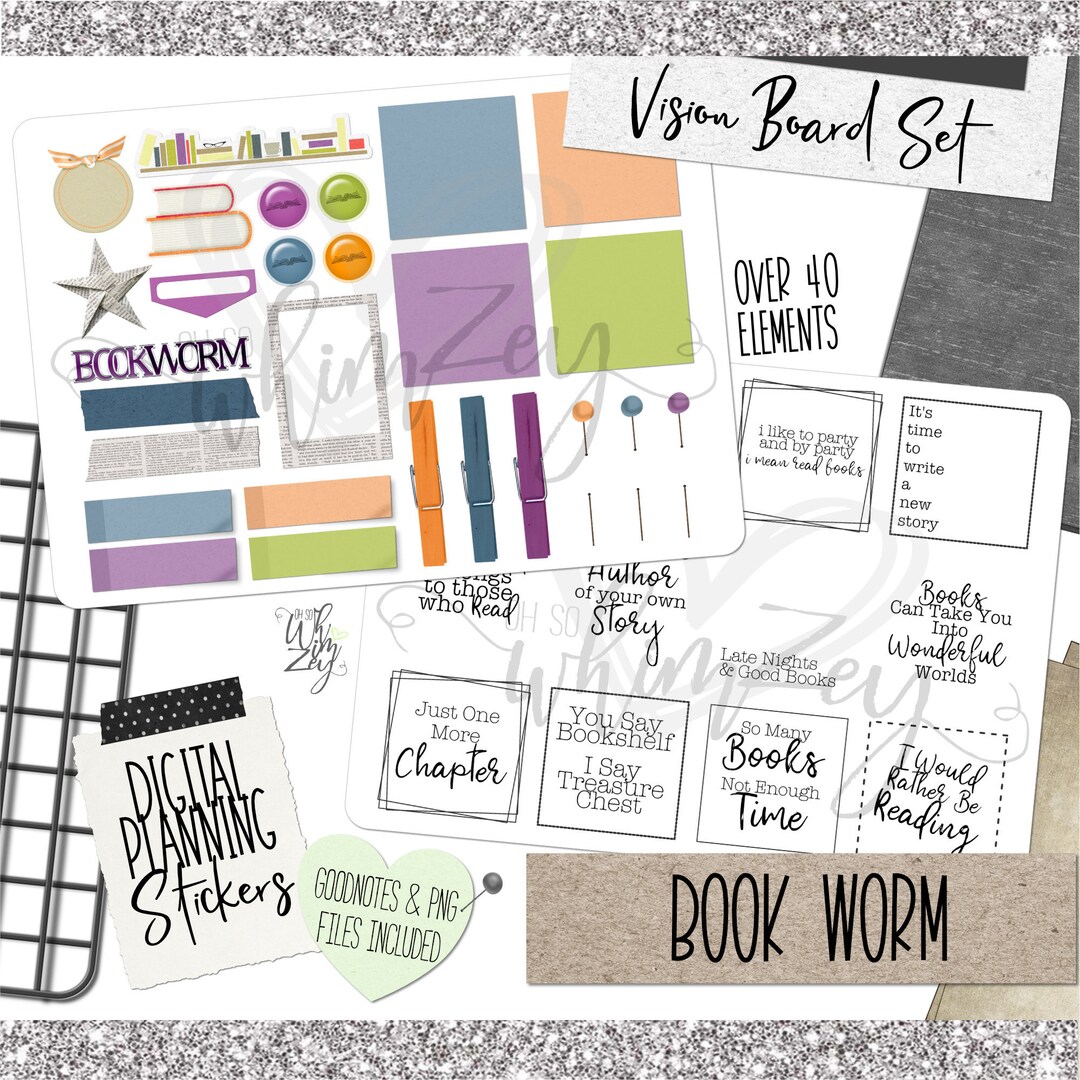 Book Worm - Vision Board Set - Etsy