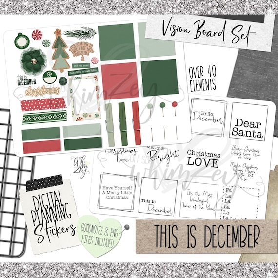 This is December Digital Vision Board Set Digital Planning - Etsy