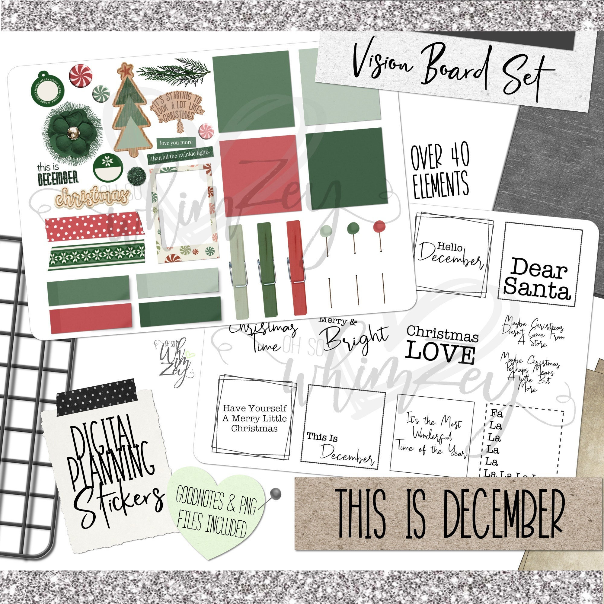 This is December Digital Vision Board Set Digital Planning - Etsy