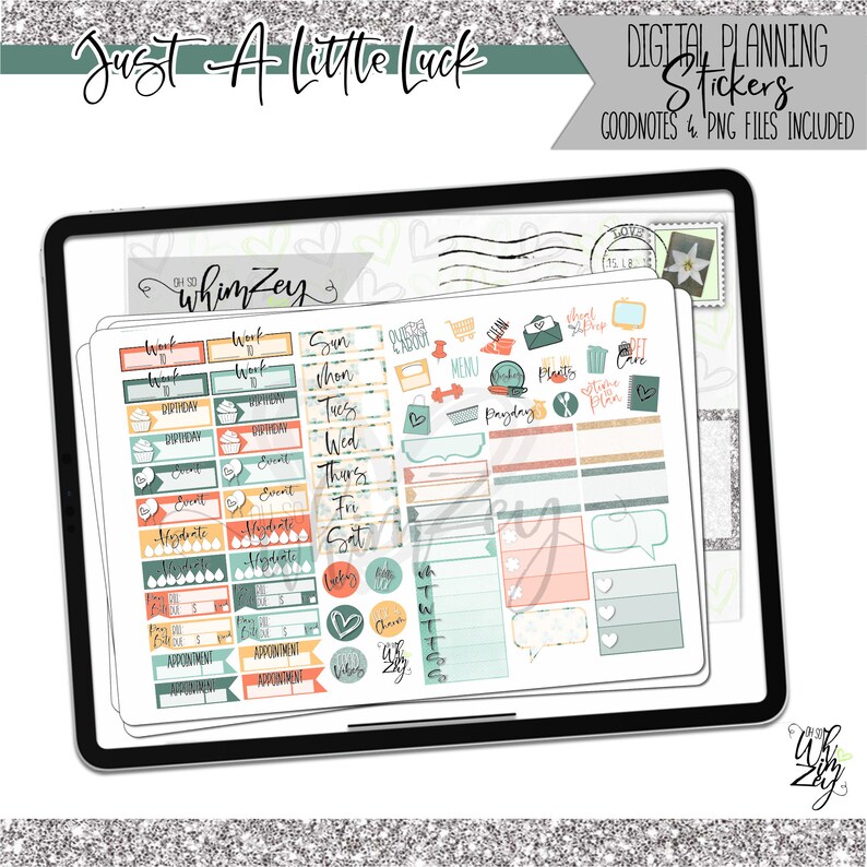 Just A Little Luck Digital Planner Stickers - Etsy Israel