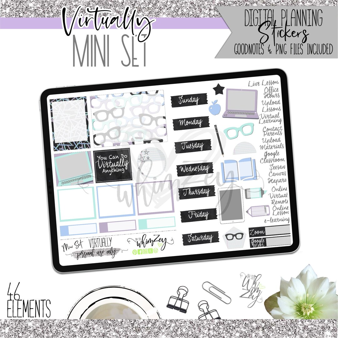 Virtually Mini Planner Sticker Set - Etsy