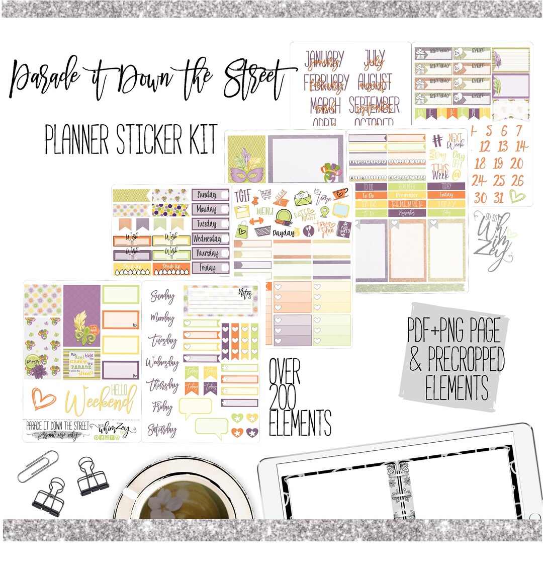 Parade It Down the Street Planner Sticker Kit - Etsy