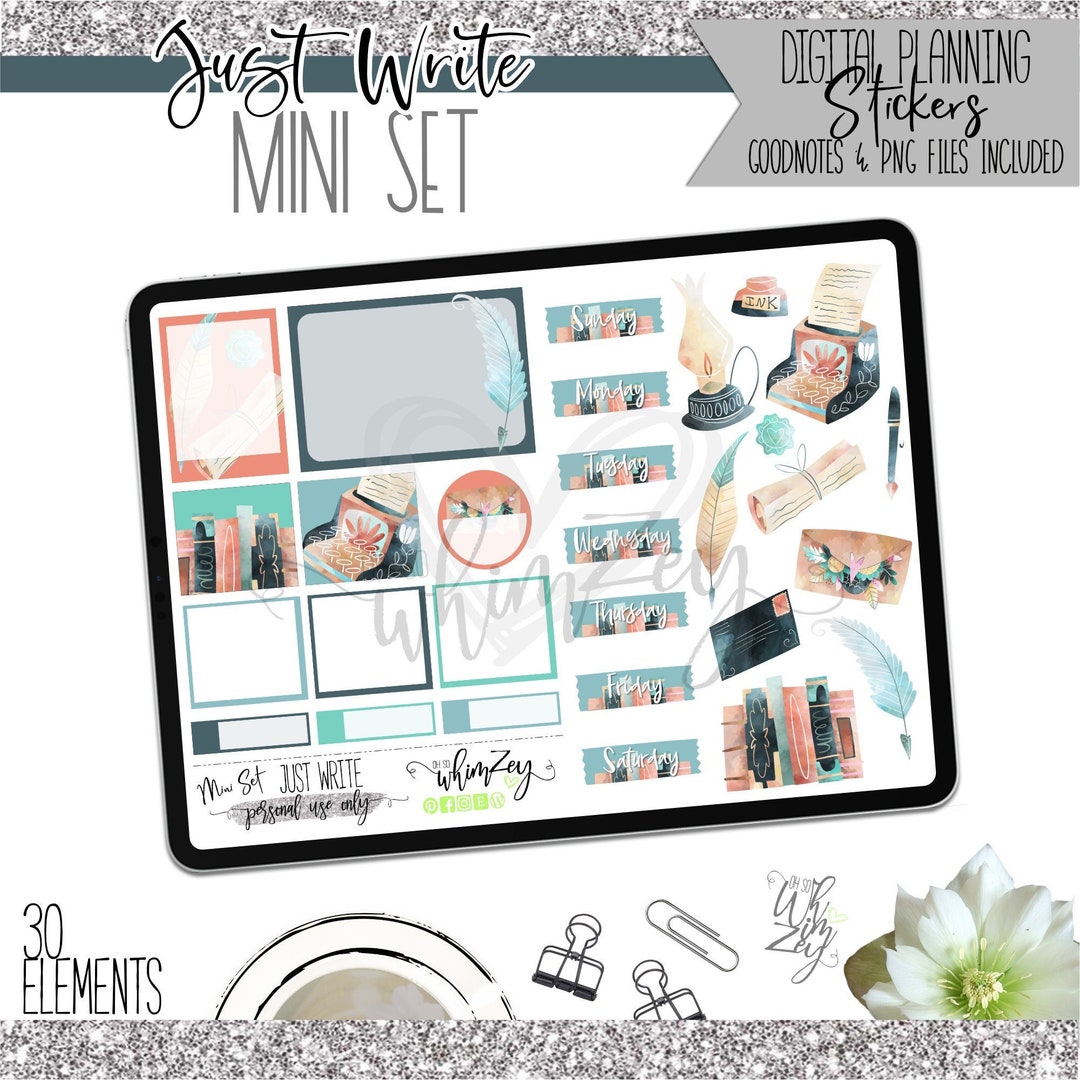 Just Write Mini Planner Sticker Set - Etsy