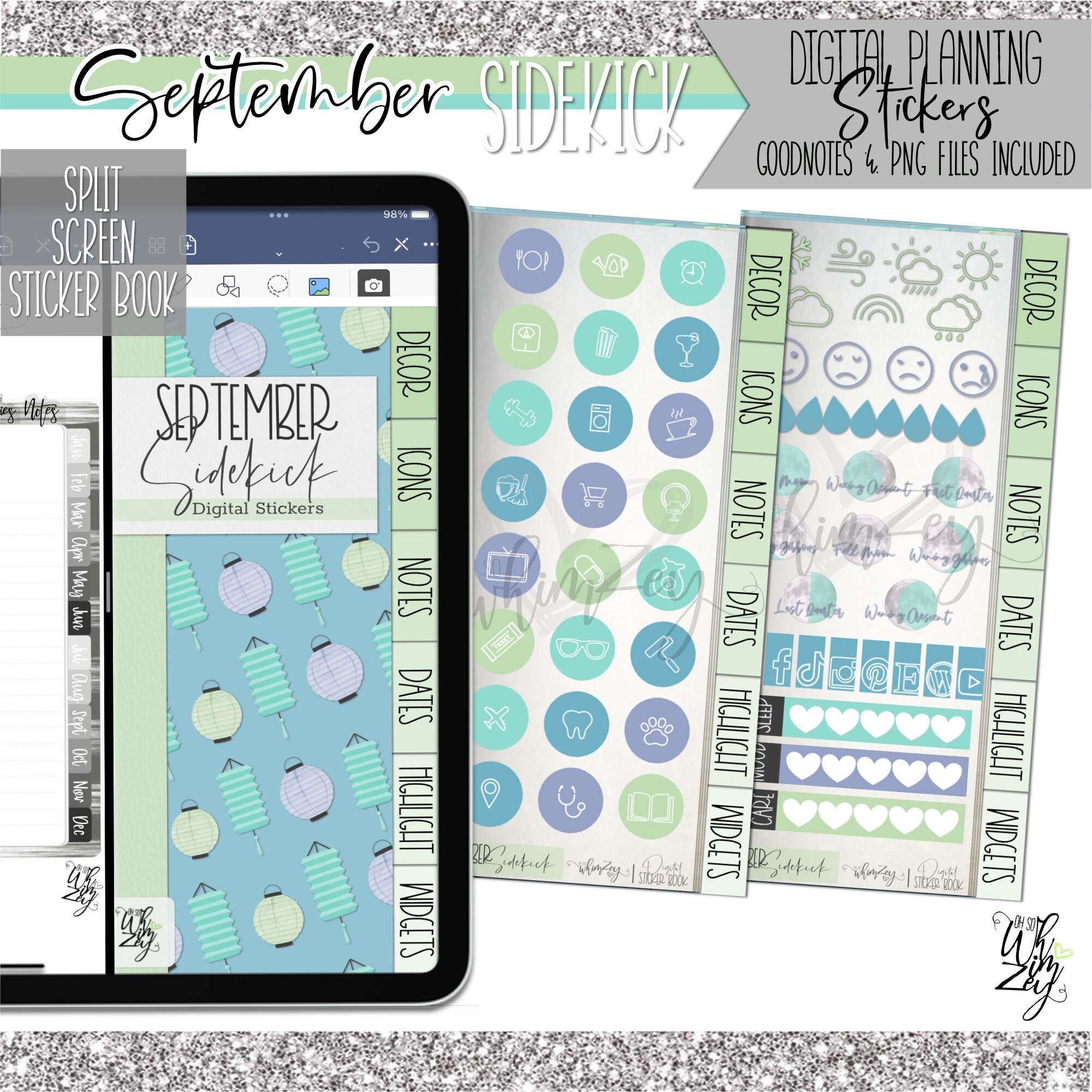 September Sidekick | Digital Planner Stickers - Etsy