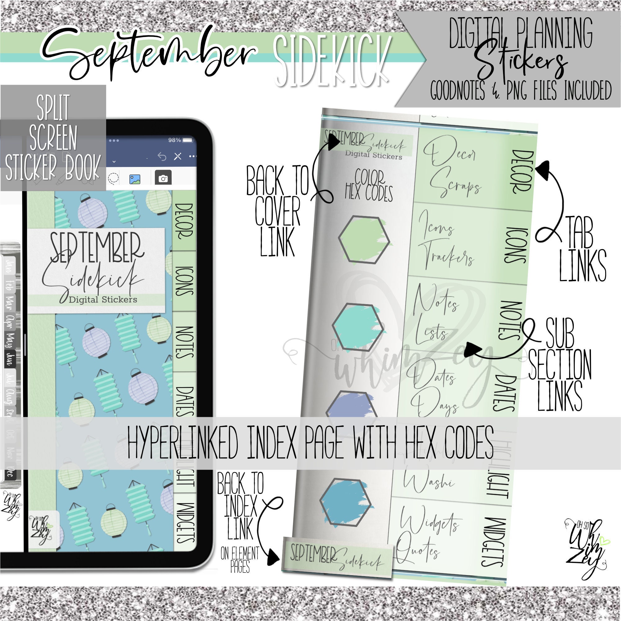 September Sidekick Digital Planner Stickers - Etsy