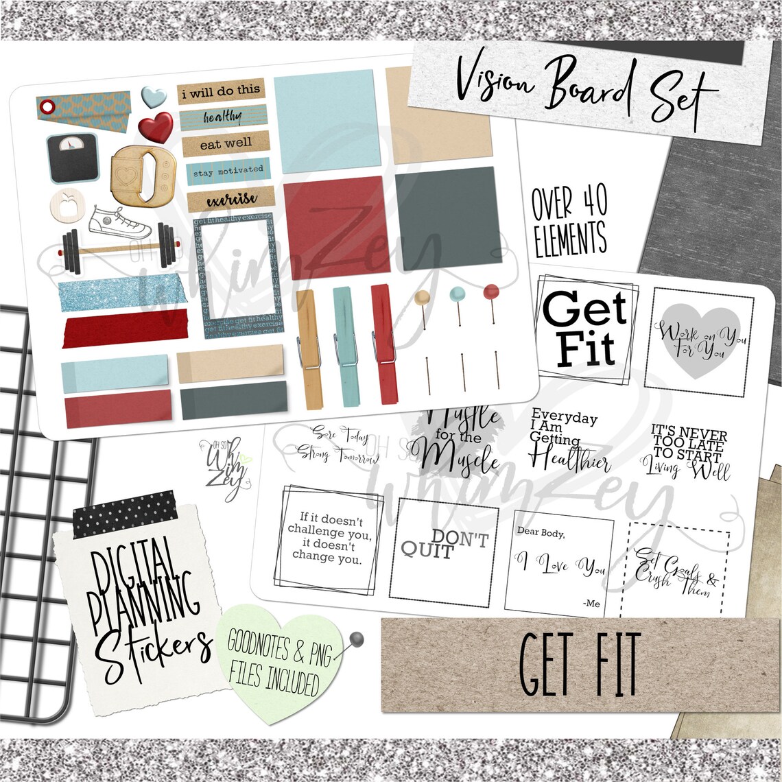 Get Fit- Vision Board Set - Etsy
