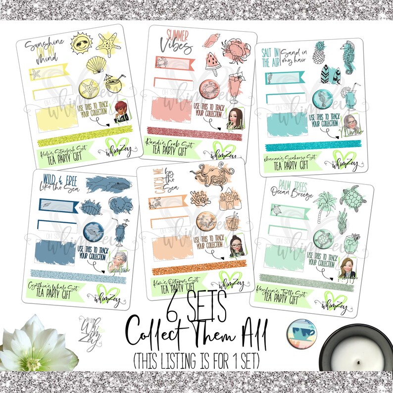 Randi's Crab Set Planner Sticker Set Tea Party - Etsy