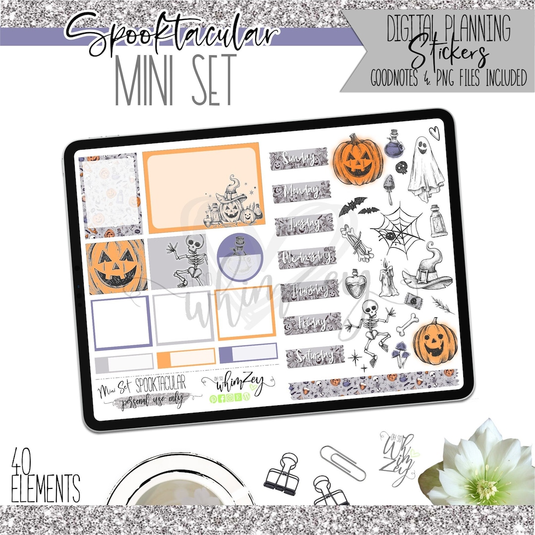 Spooktacular | Mini Digital Sticker Pack | Pre-cropped Pngs | Aesthetic ...