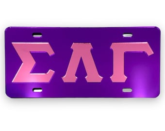 Custom Fraternity and Sorority Greek Acrylic License Plate - Etsy