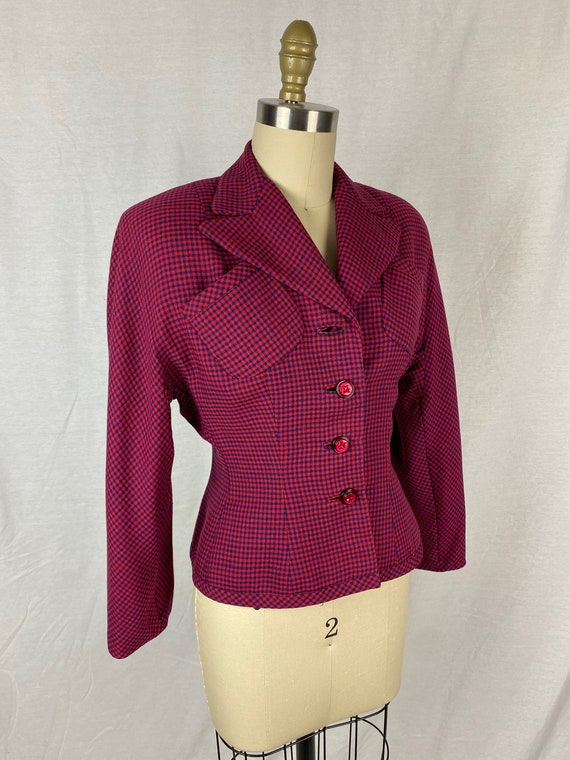 vintage 1950s jacket // size small // 50s red houndst… - Gem