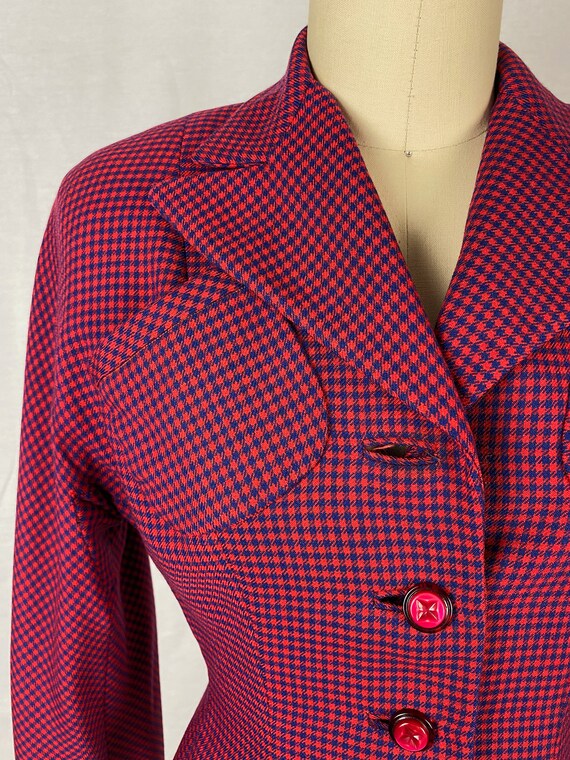 vintage 1950s jacket // size small // 50s red houndst… - Gem