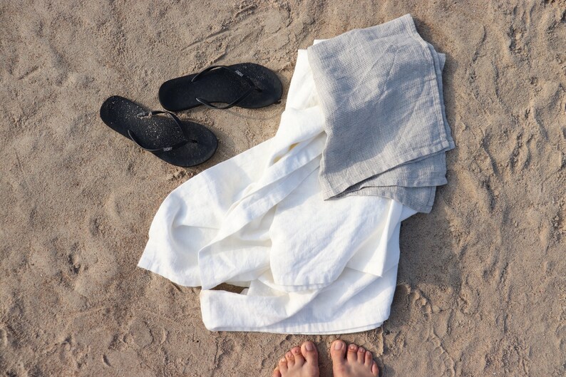 Beach Linen Blanket of Natural Linen Flax Linen Summer Throw - Etsy