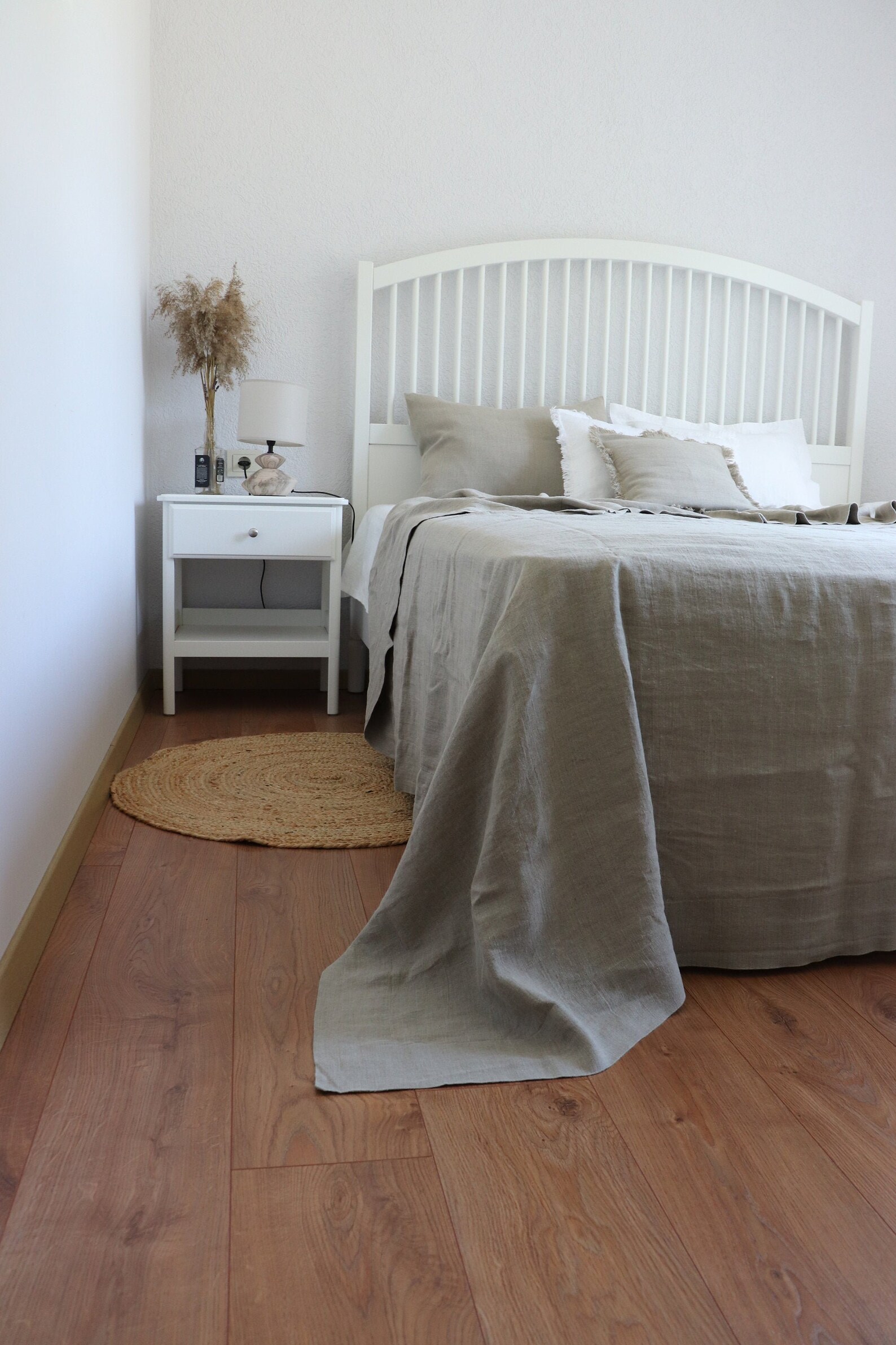 Linen Bedspread Natural Linen Bed Cover Linen Bed Throw - Etsy