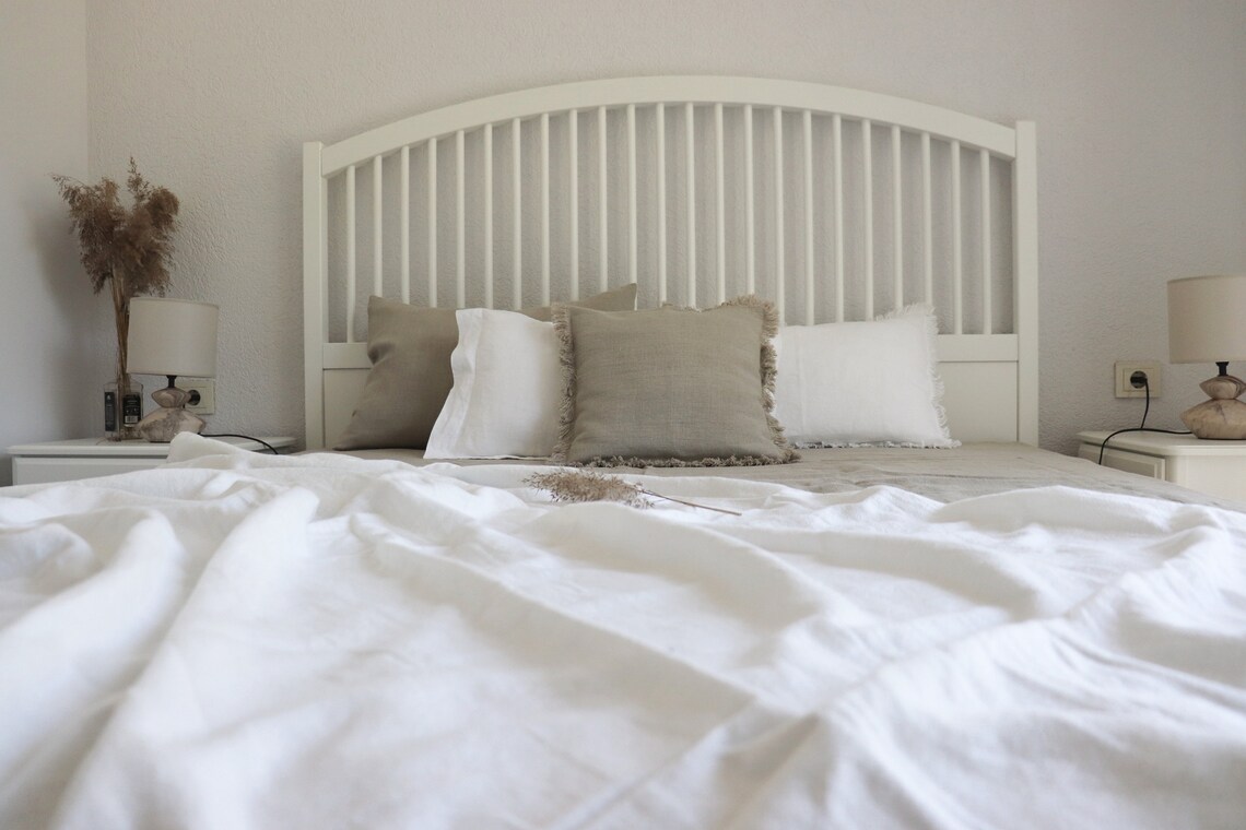 White Pure Linen Blanket Linen Throw Blanket Linen Bed | Etsy