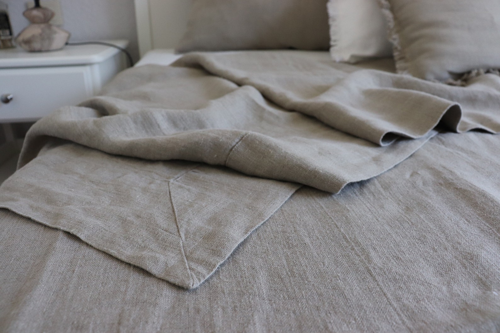 Linen Bedspread Natural Linen Bed Cover Linen Bed Throw - Etsy