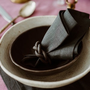 Grey Napkin Set of Washed Linen Flax. Wedding Linen Napkins. Elegant ...