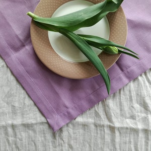 Lilac Linen Napkin Set 6 8 10. Rose Linen Napkins of Natural Flax ...