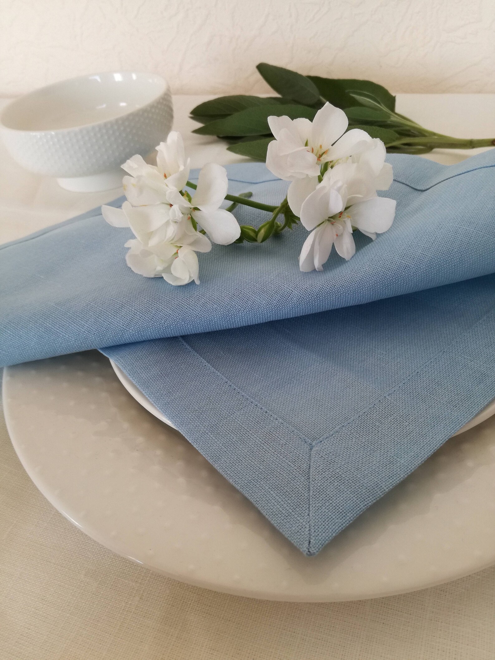 Blue Linen Tablecloth Sky Blue Linen Tablecloth Wedding - Etsy