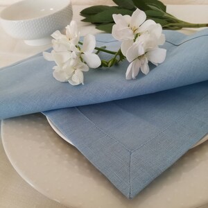 Blue Linen Tablecloth - Sky Blue Linen Tablecloth - Wedding Tablecloth ...