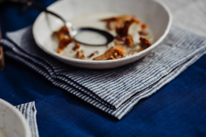 Dark Blue Table Runner Pure Linen Table Runner Blue Table - Etsy