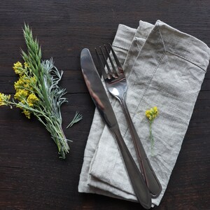 Grey Napkin Set of Washed Linen Flax. Wedding Linen Napkins. Elegant ...