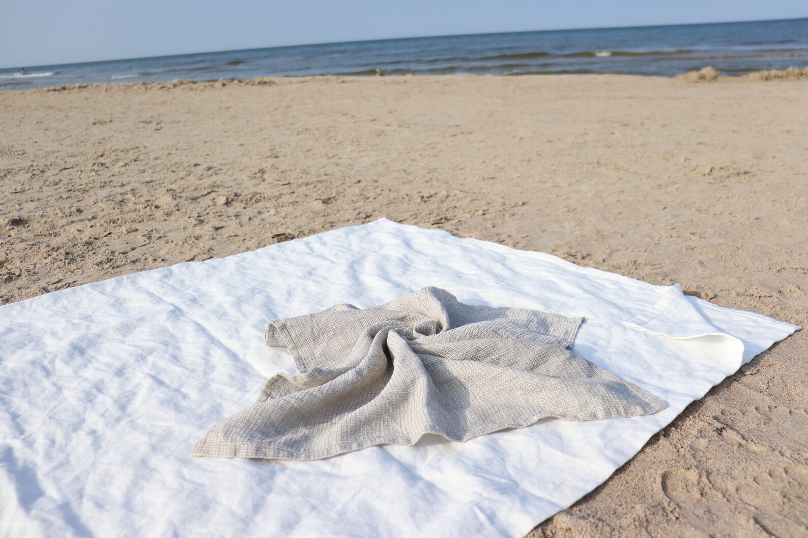 Beach Linen Blanket of natural linen flax Linen Summer Throw | Etsy