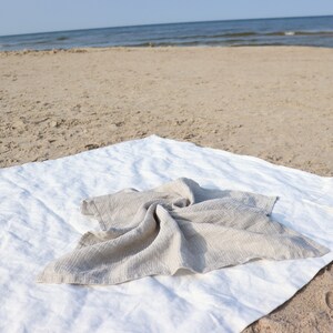 Beach Linen Blanket of Natural Linen Flax, Linen Summer Throw Blanket ...