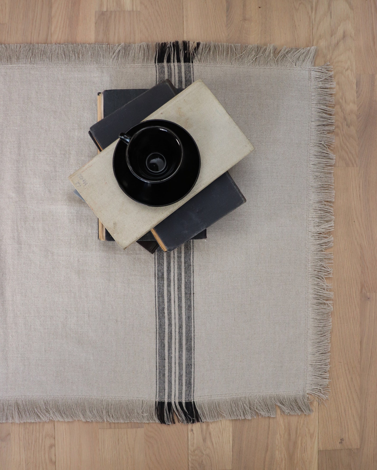 Thick Linen Rug in Grain Sack Pattern Striped Linen Mat - Etsy