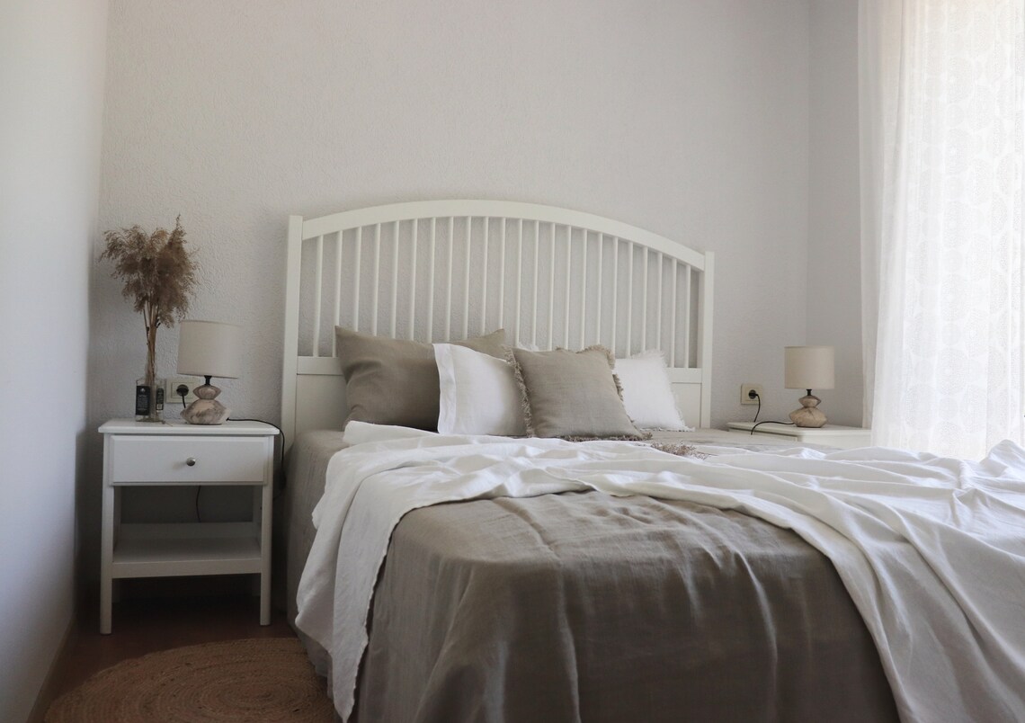 White Pure Linen Blanket Linen Throw Blanket Linen Bed | Etsy