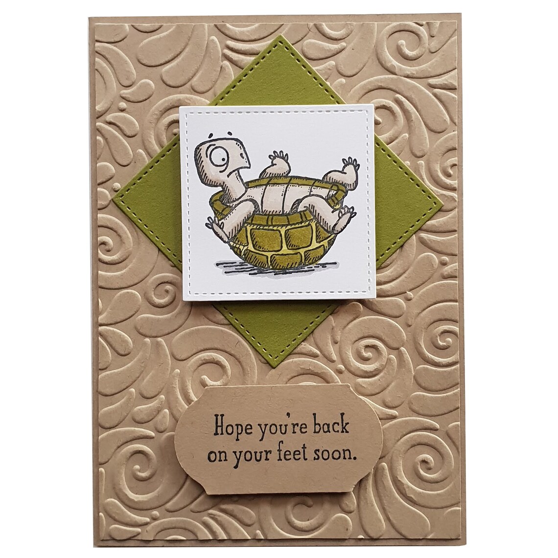 GET WELL CARD Turtle Card Get Well Soon Funny Get Well | Etsy