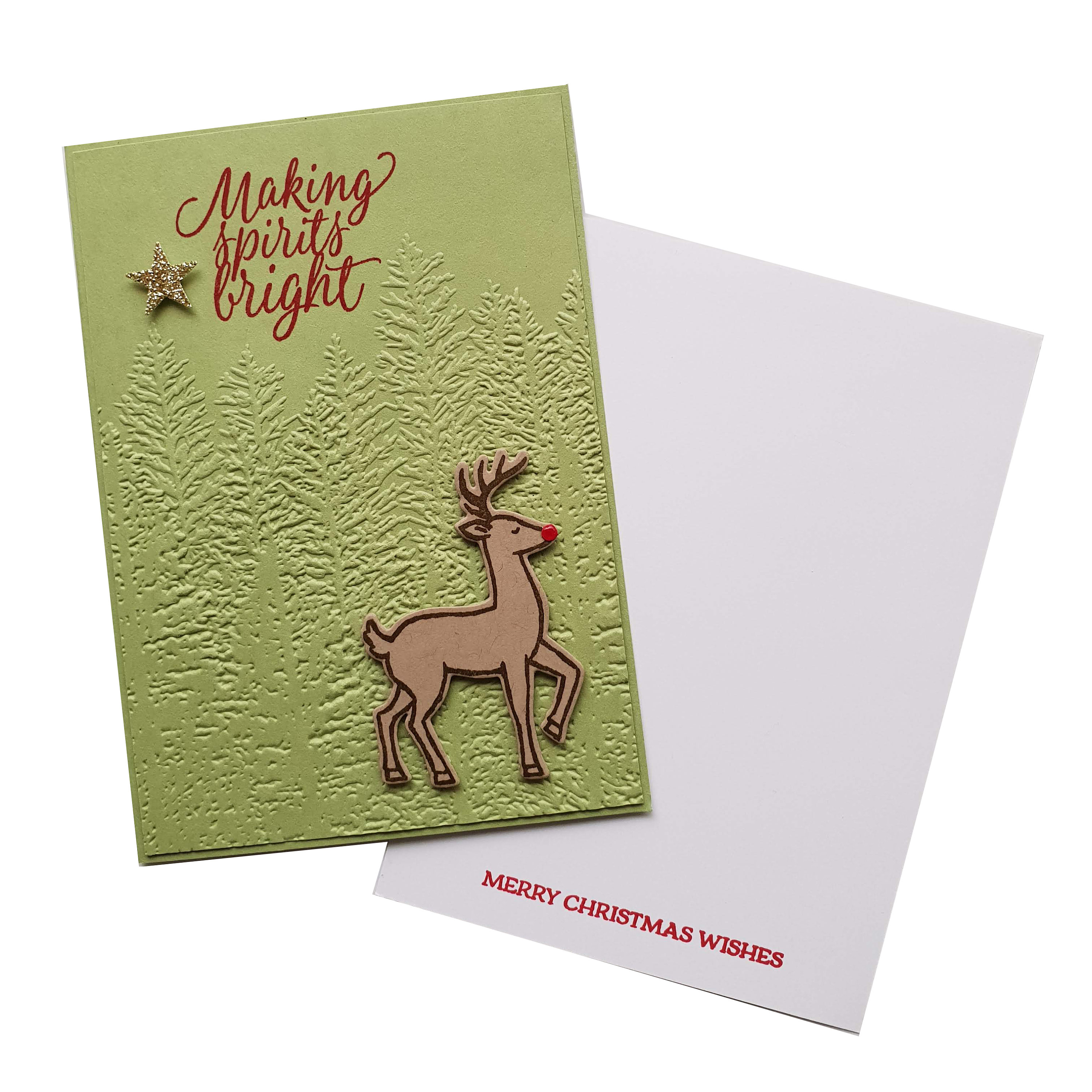 REINDEER CHRISTMAS Card Rudolph the Red Nosed Reindeer Merry - Etsy UK