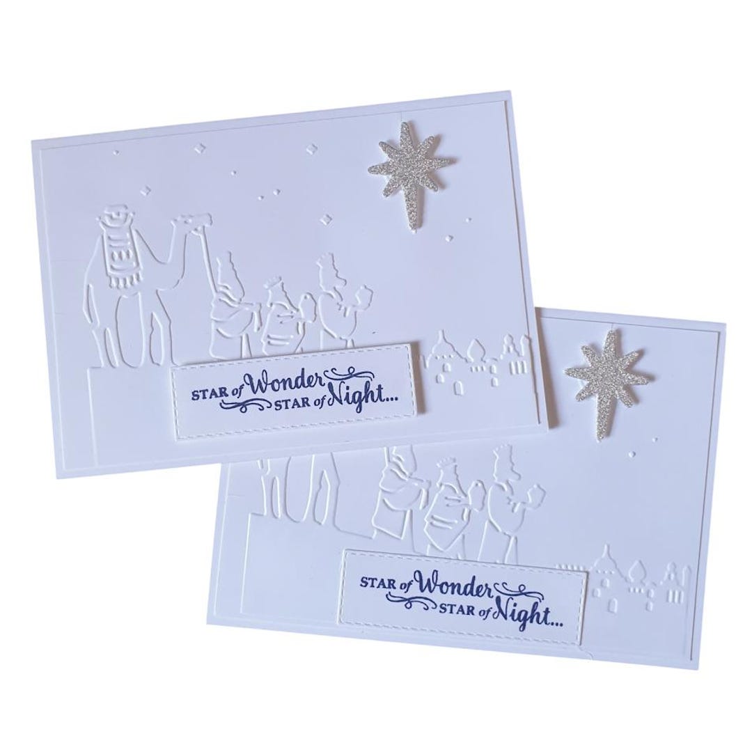 THREE WISE MEN Christmas Cards, Set of Two Cards, Embossed Pattern ...