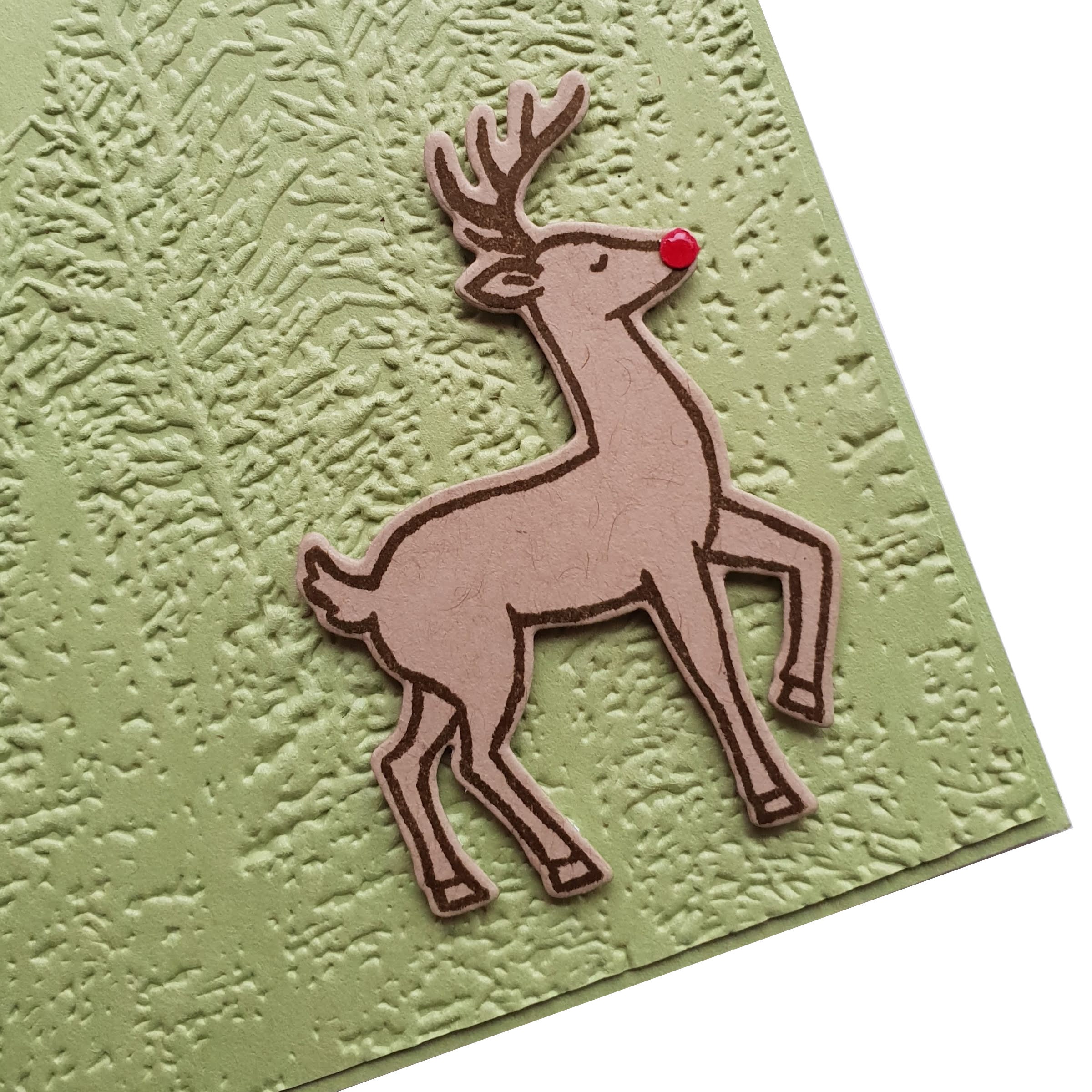 REINDEER CHRISTMAS Card Rudolph the Red Nosed Reindeer Merry - Etsy UK