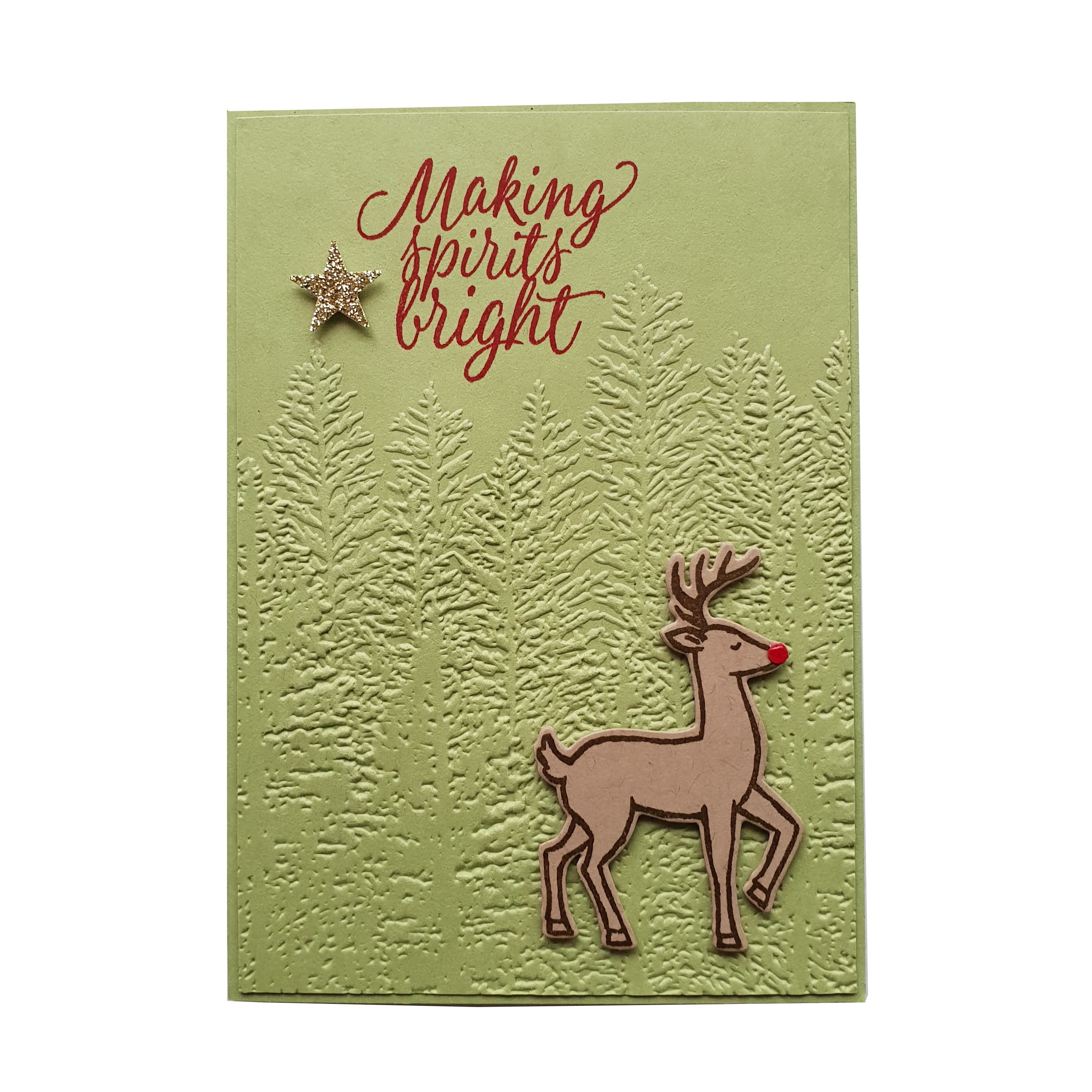 REINDEER CHRISTMAS Card Rudolph the Red Nosed Reindeer Merry - Etsy UK