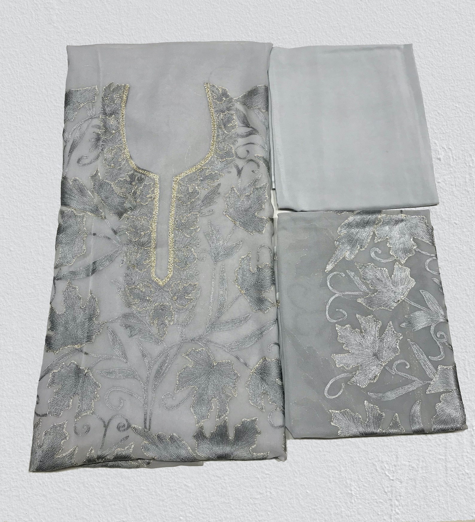 Chinar Leaf Pattern Zari & Aari Fusion Embroidery Kashmir | Etsy