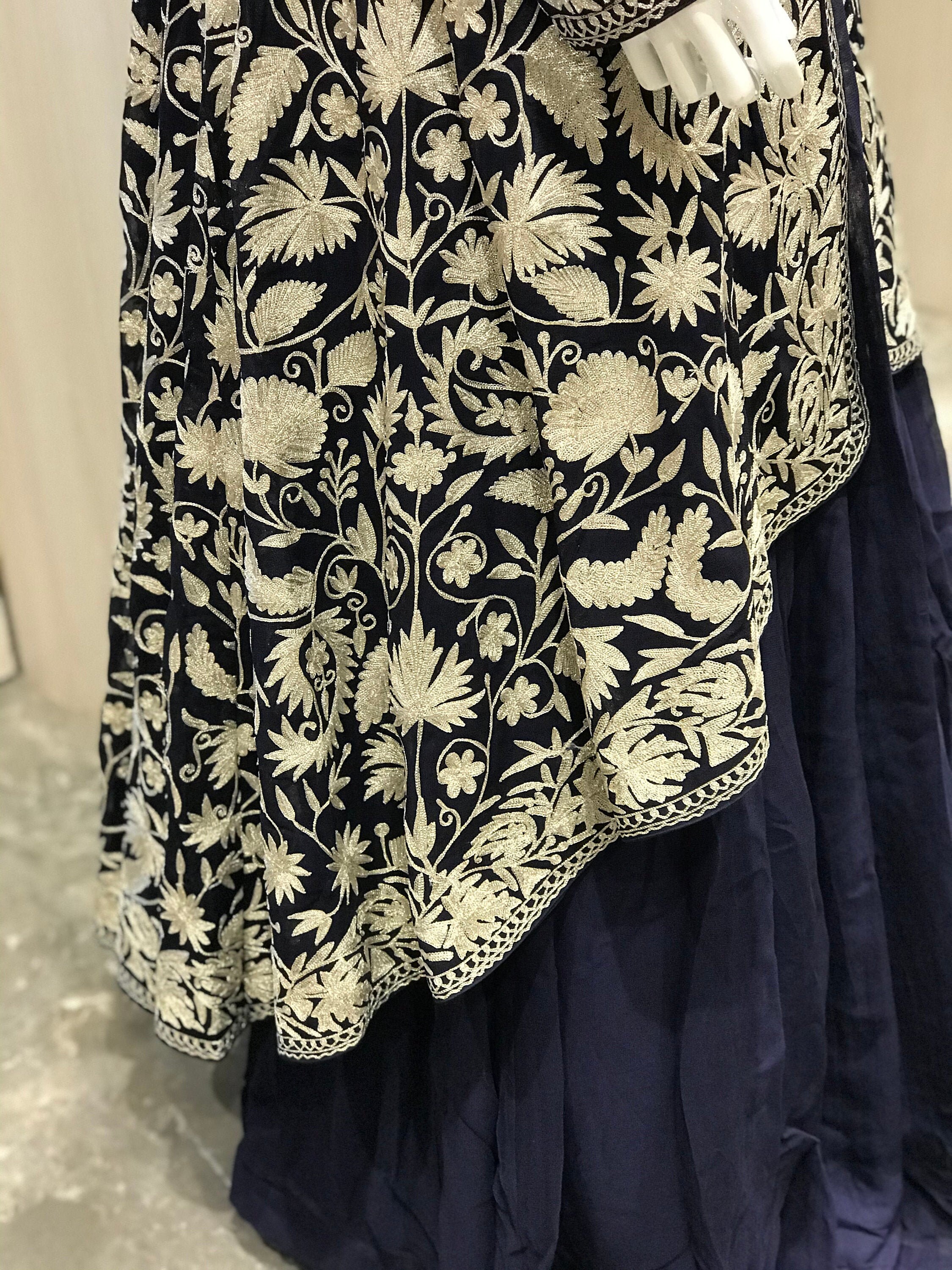 Steps Flared Women Dress With Kashmiri Tilla Embroidery, Indian Women ...