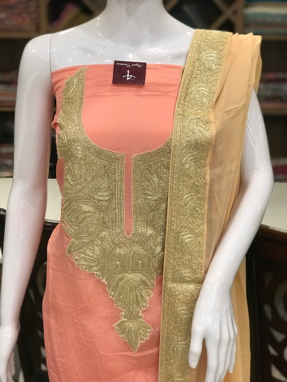 Tilla Embroidered Kashmiri Suit Designer Salwar Suits - Etsy