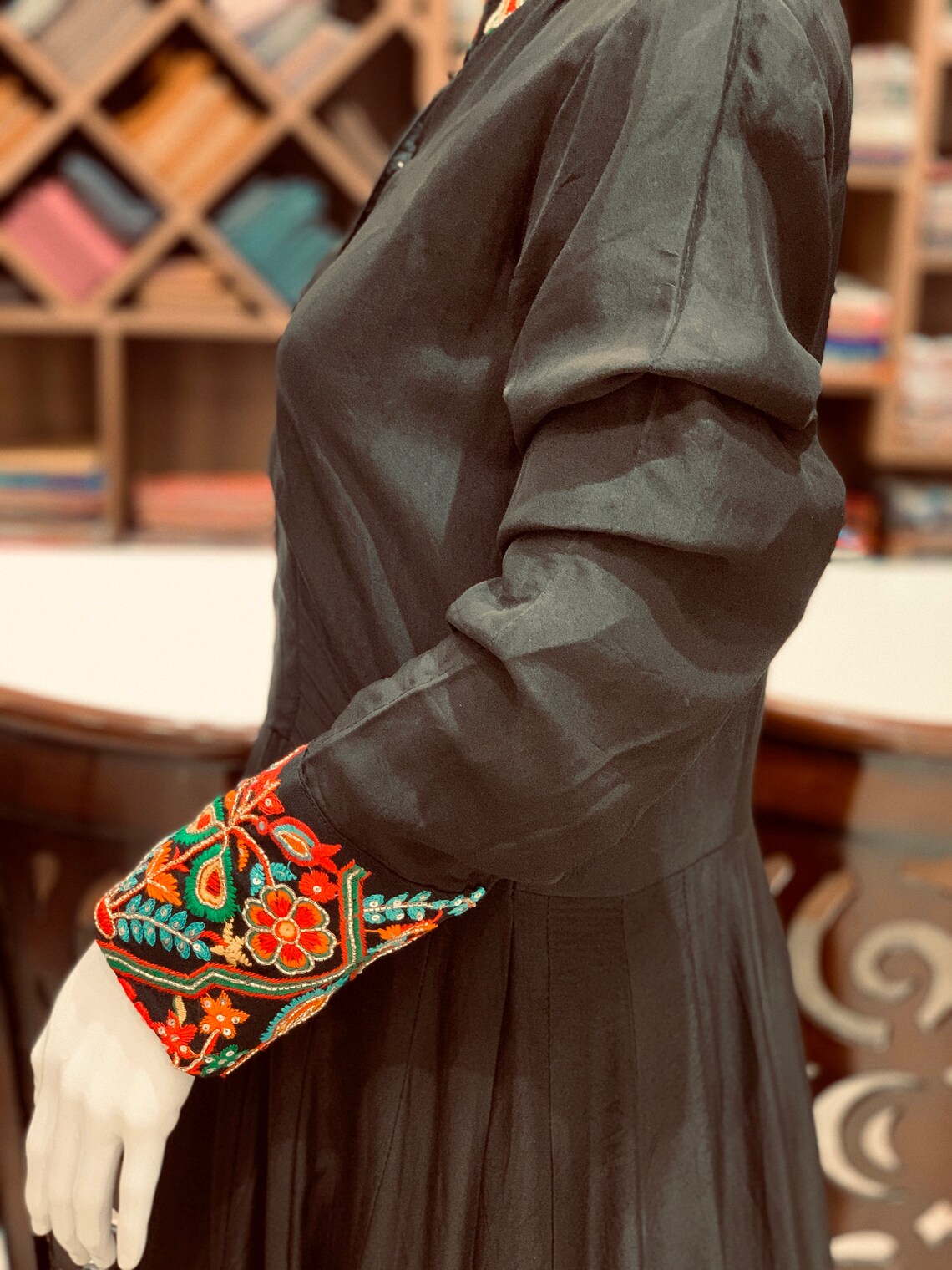 Black Thread Embroidered Dress Indian Ethnic Wear Girls - Etsy