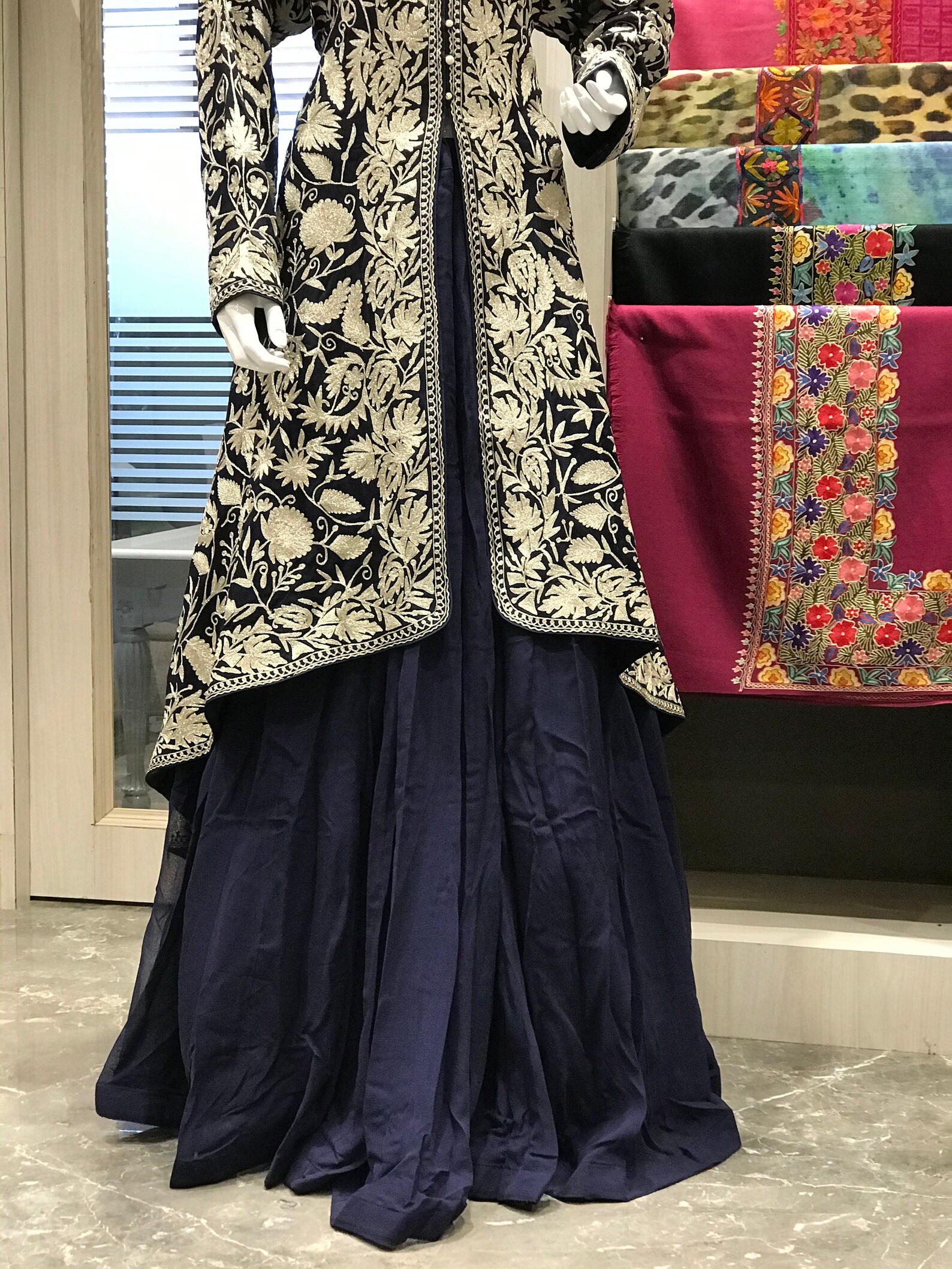 Steps Flared Women Dress With Kashmiri Tilla Embroidery, Indian Women ...