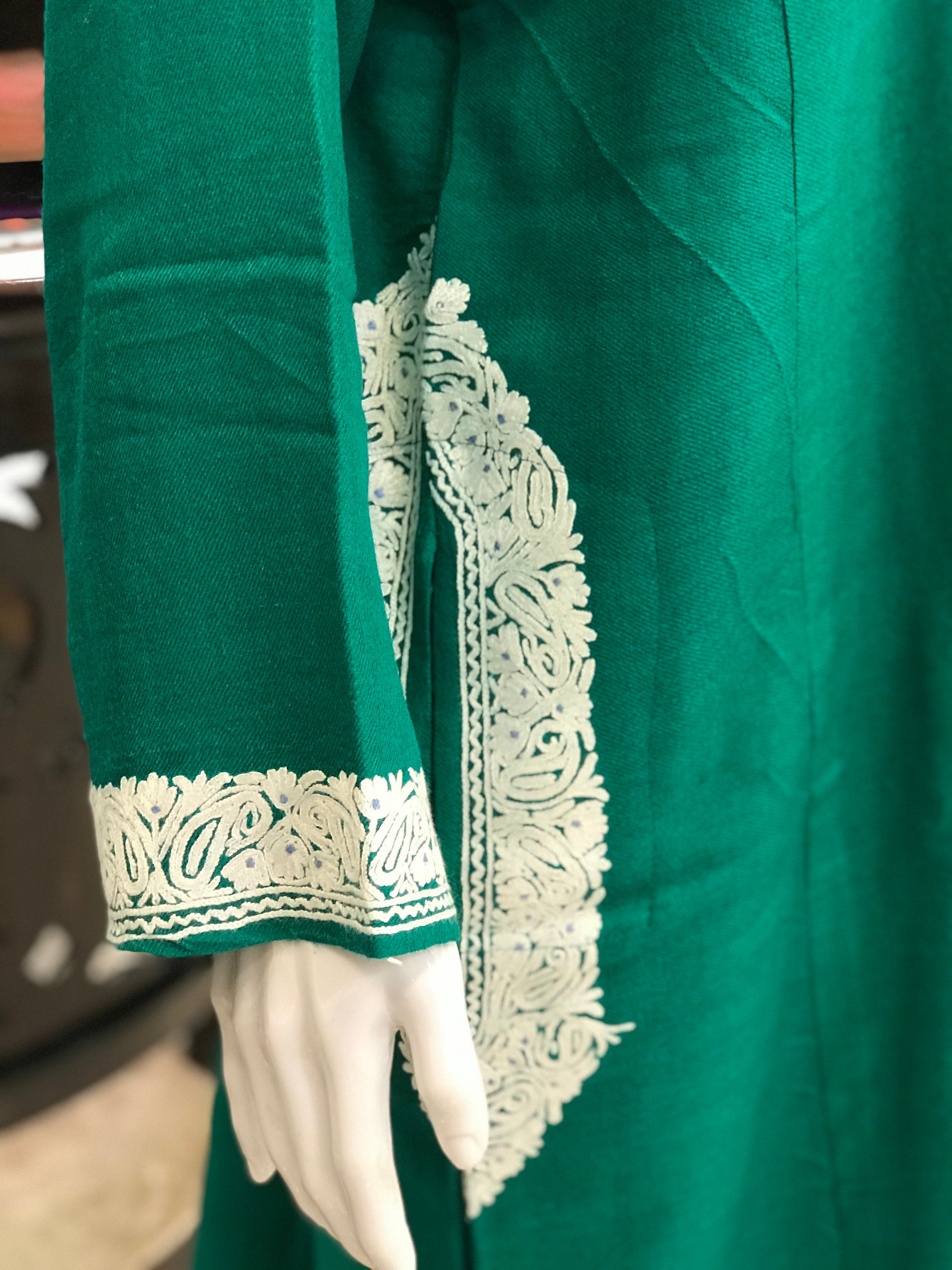 Woollen Phiran With Aari Embroidery, Kashmiri Phirans, Women Tunics ...