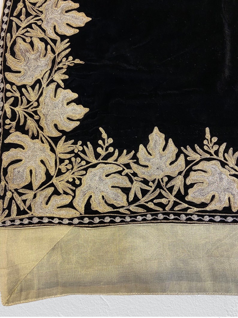 Velvet Shawl, Royal Orni, Bohemian Shawls, Tilla Embroidered Boho Women ...