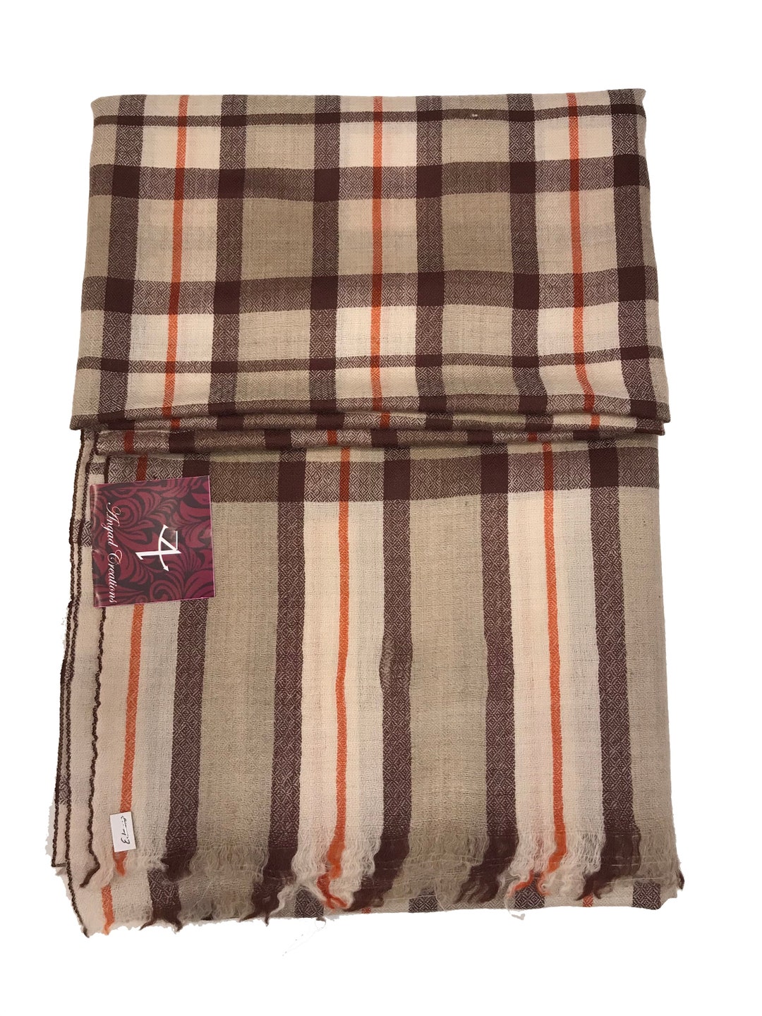 Pure Pashmina/cashmere Check Texture Shawl, Soft and Warm Shawls, Men ...