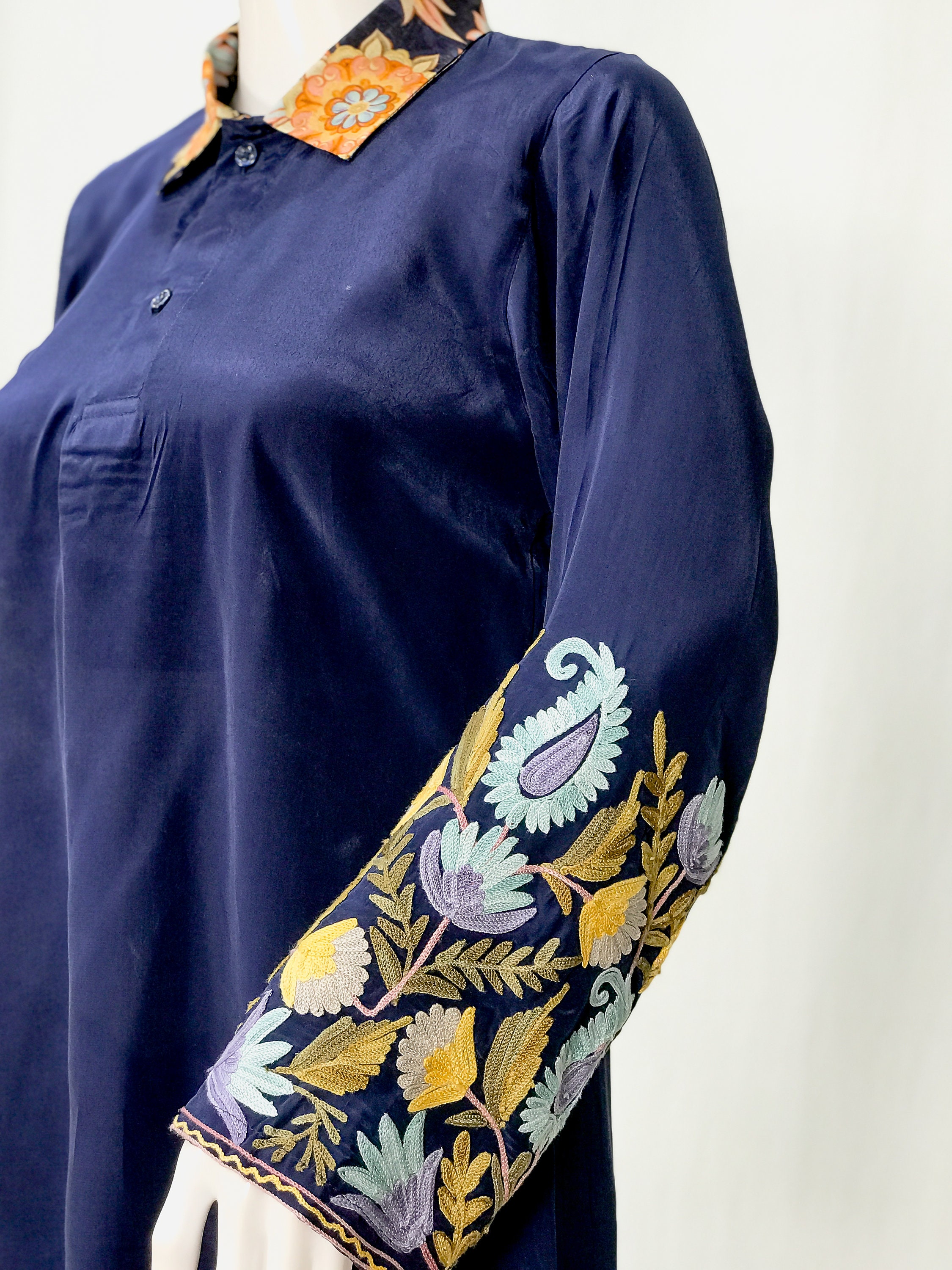 Embroidered Crepe Tops