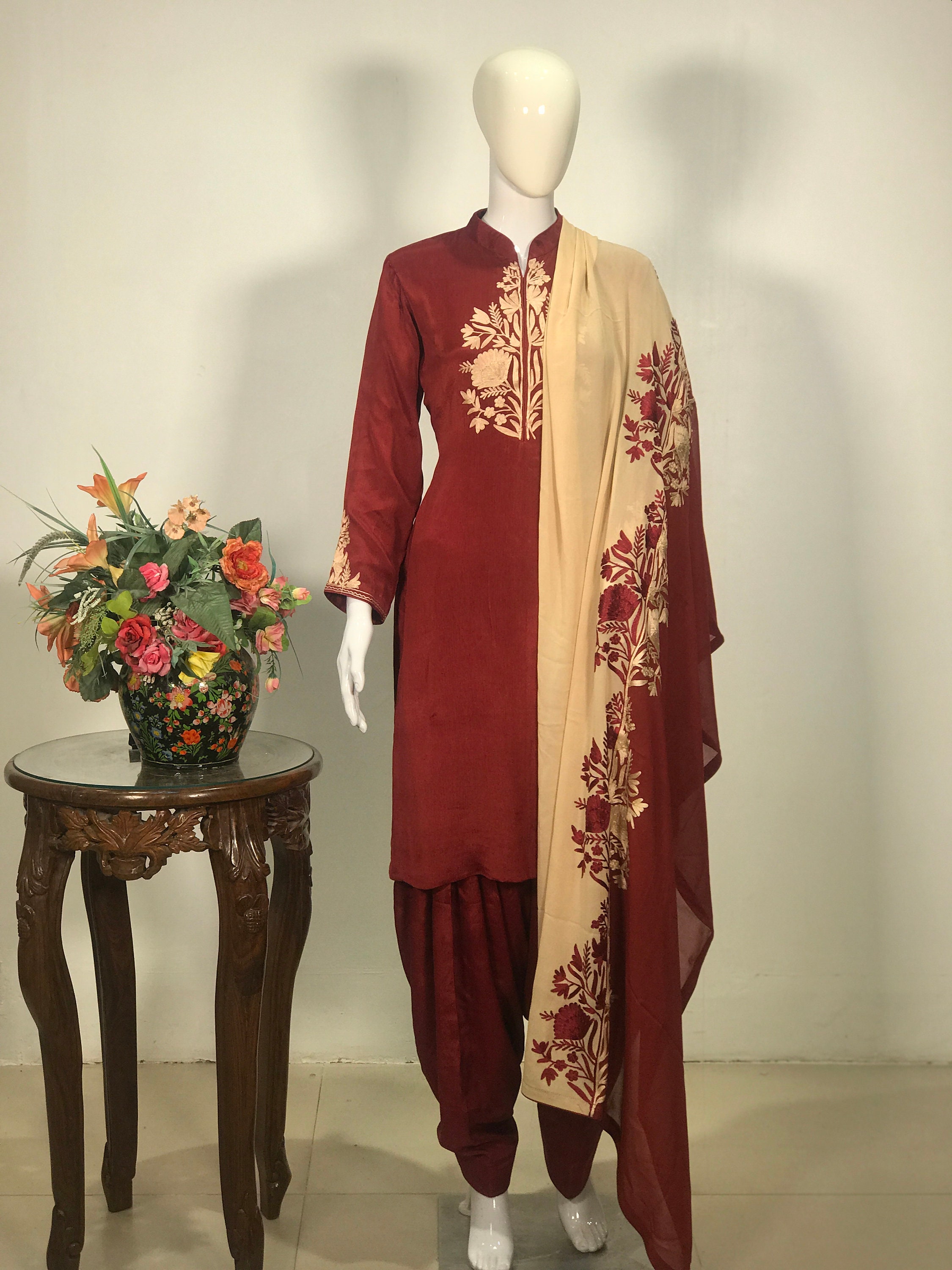 Aari Embroidered Kashmiri Suit Designer Salwar Suits | Etsy