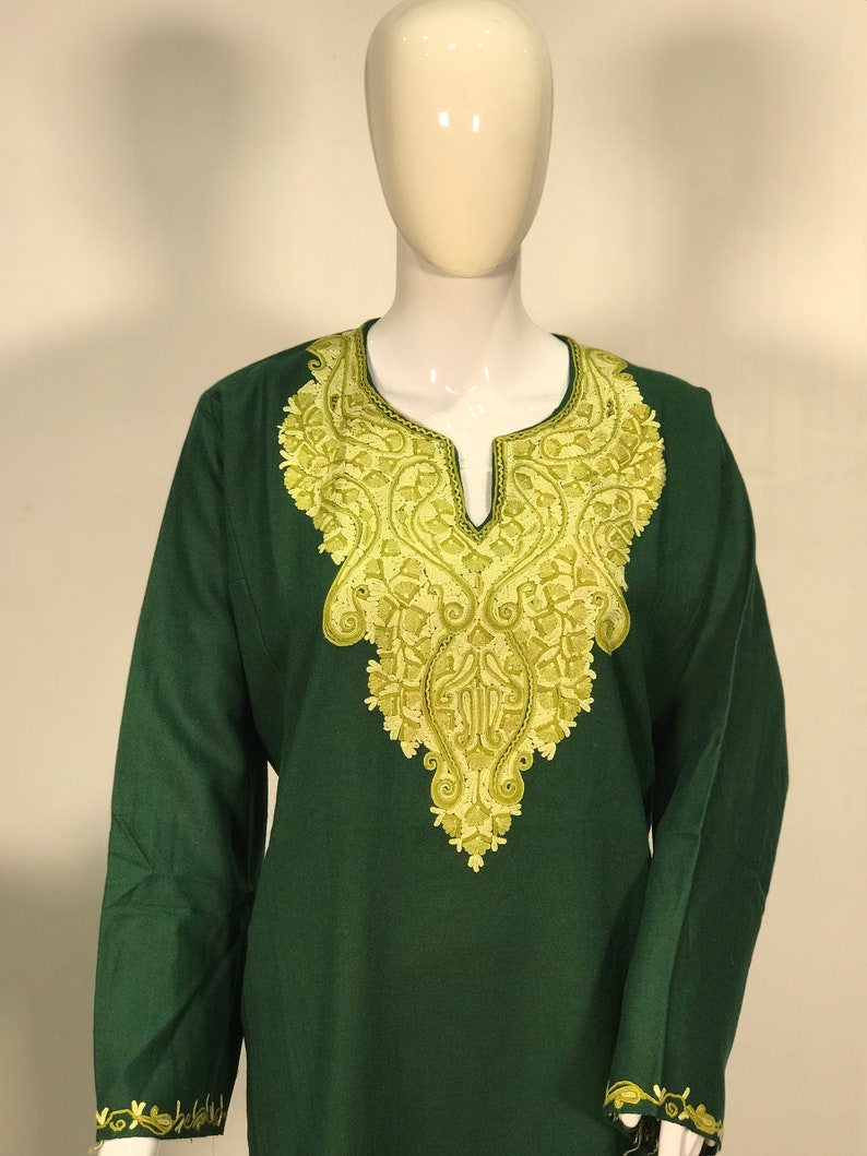 Woollen Phiran With Aari Embroidery, Comfortable Kashmiri Phirans ...