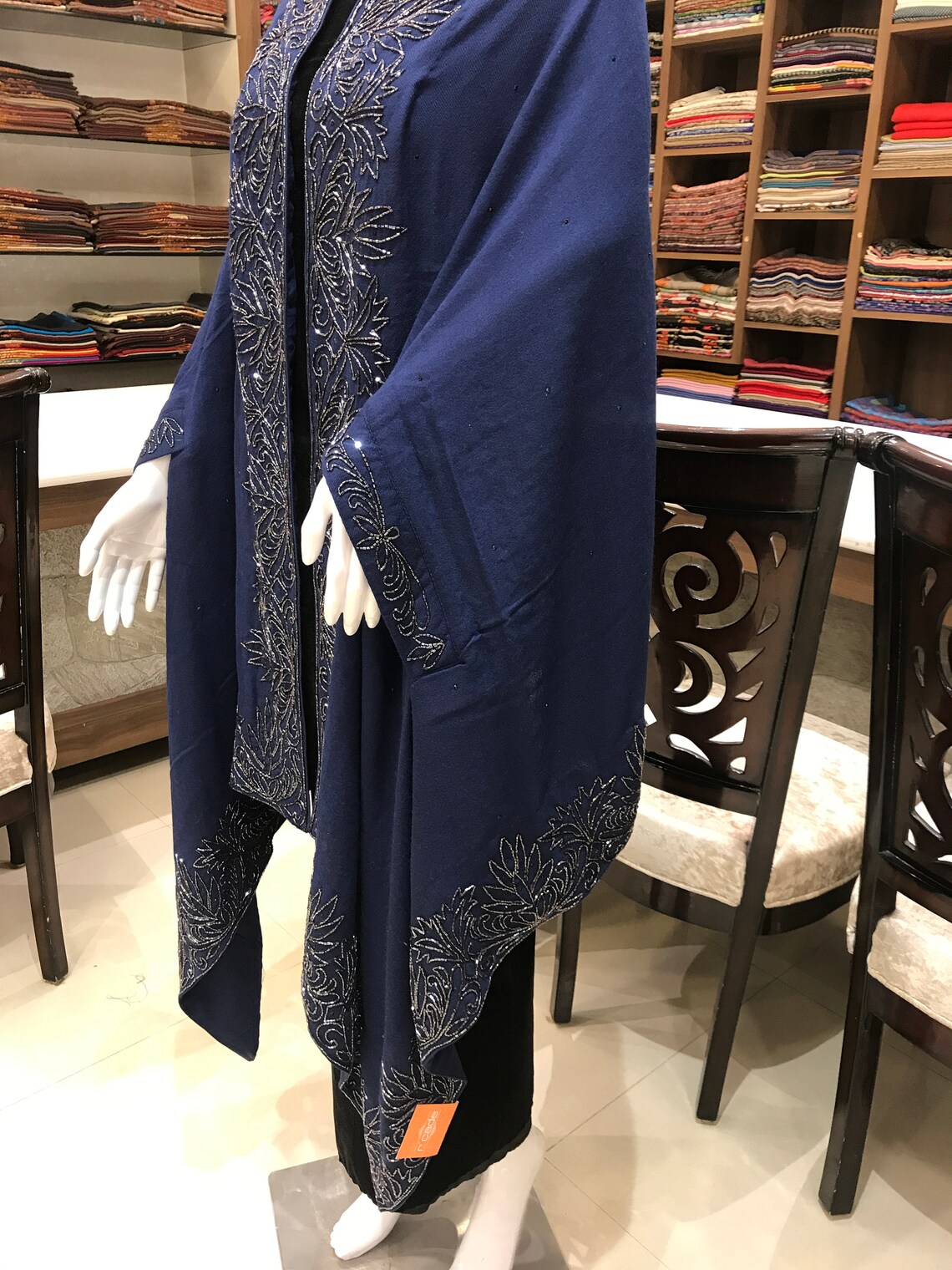 Blue Pure Wool Cape With Hand Cut Daana Work Pure Wool | Etsy