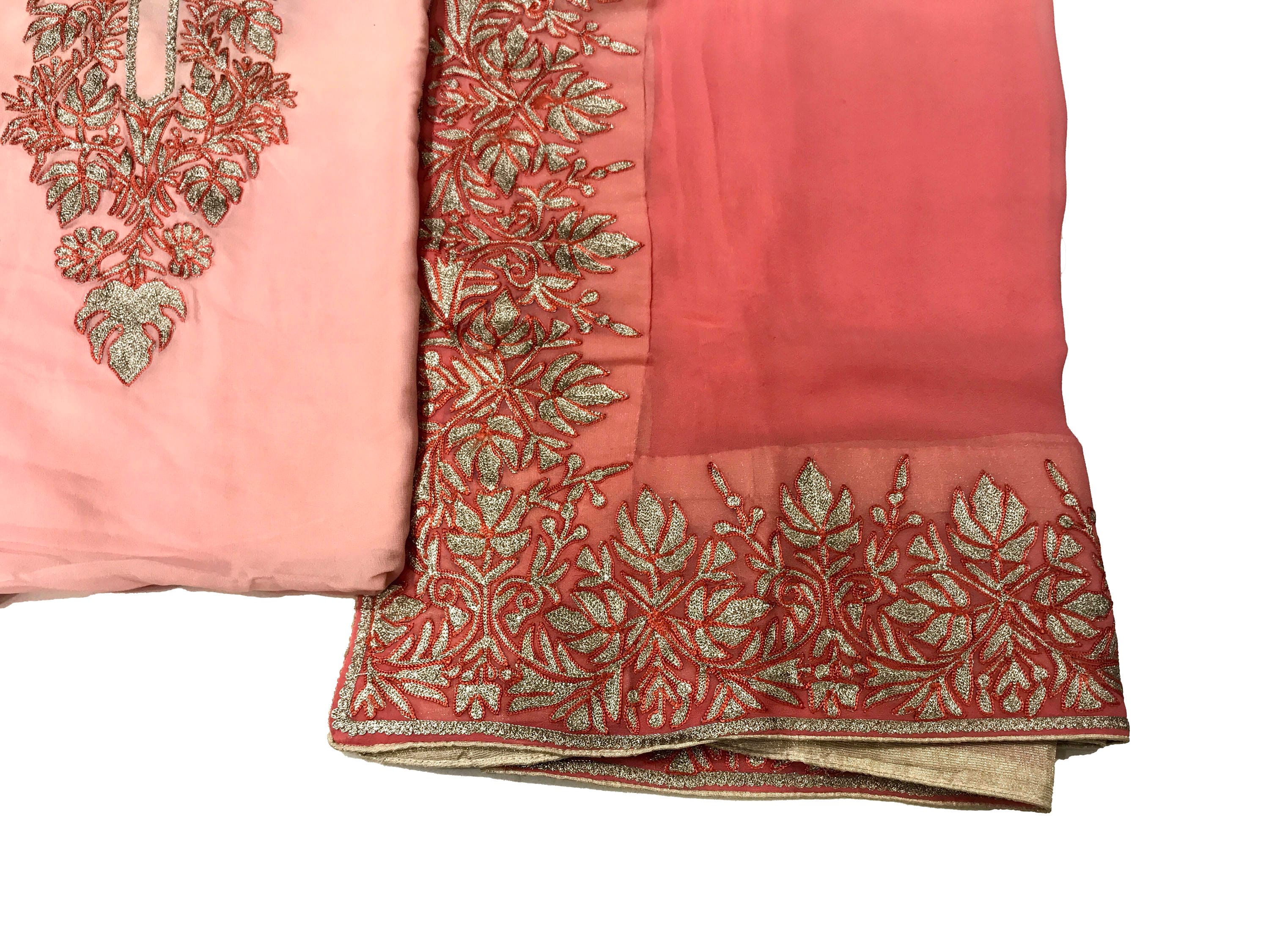 Zari Embroidery With Thread Outline Kashmiri Suit, Indian, Ethnic ...