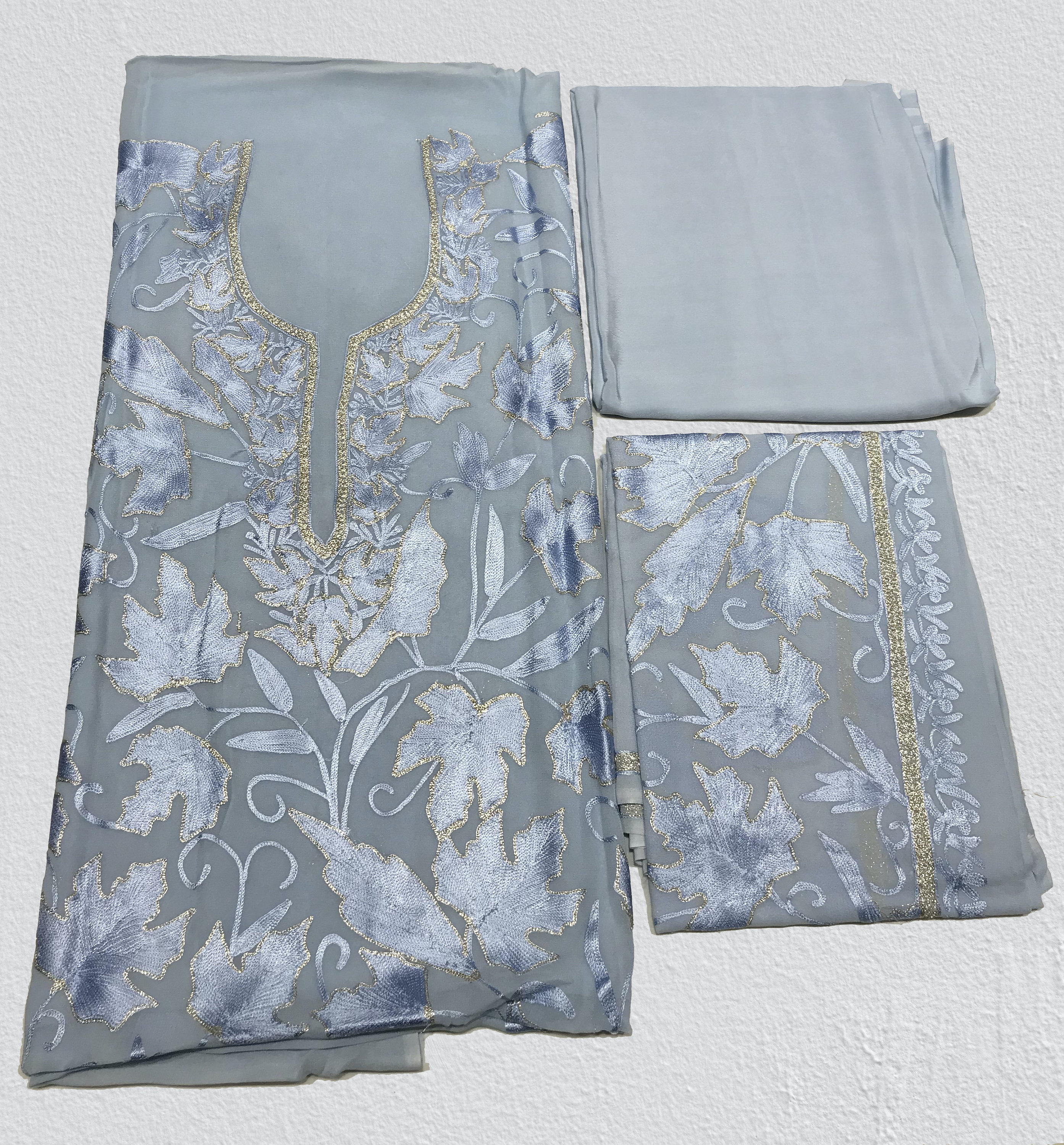 Chinaar Pattern Zari & Self Aari Fusion Embroidery Kashmir | Etsy