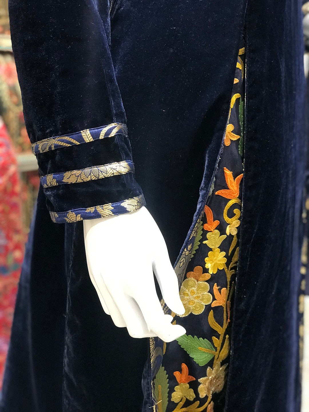 Velvet Dress With Kashmiri Aari Embroidered Pants, Velvet Dresses, Boho ...