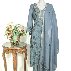 Chinaar Pattern Zari & Self Aari Fusion Embroidery Kashmir Women Suit ...